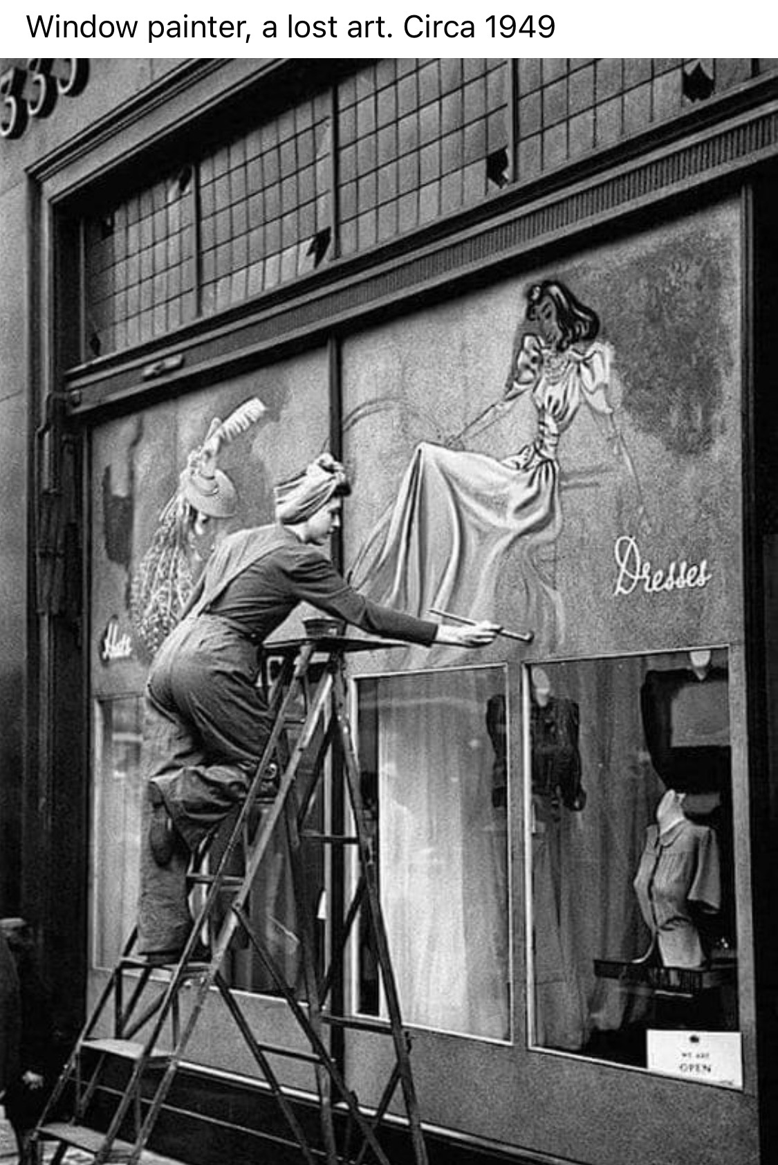 Window painting, 1940s | get back, lauretta!